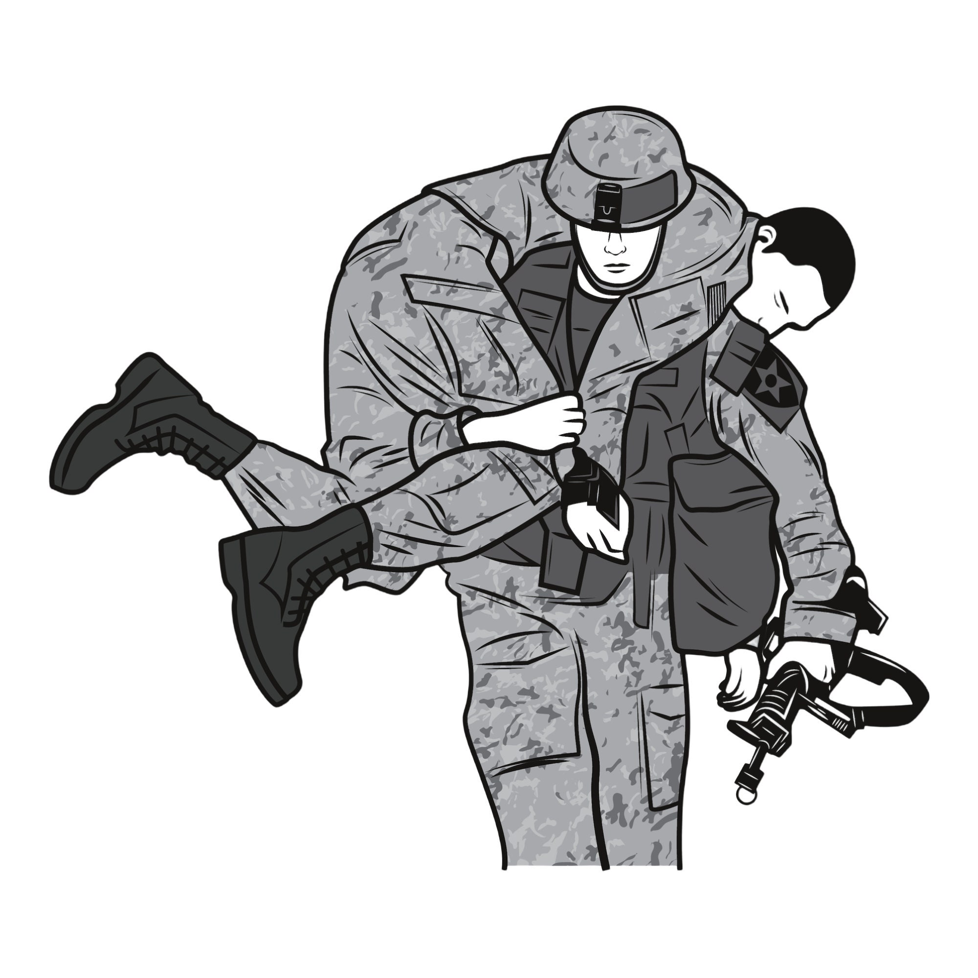 DIGITAL File-fireman’s Carry-soldier-combat Medic-68w-first Responder ...