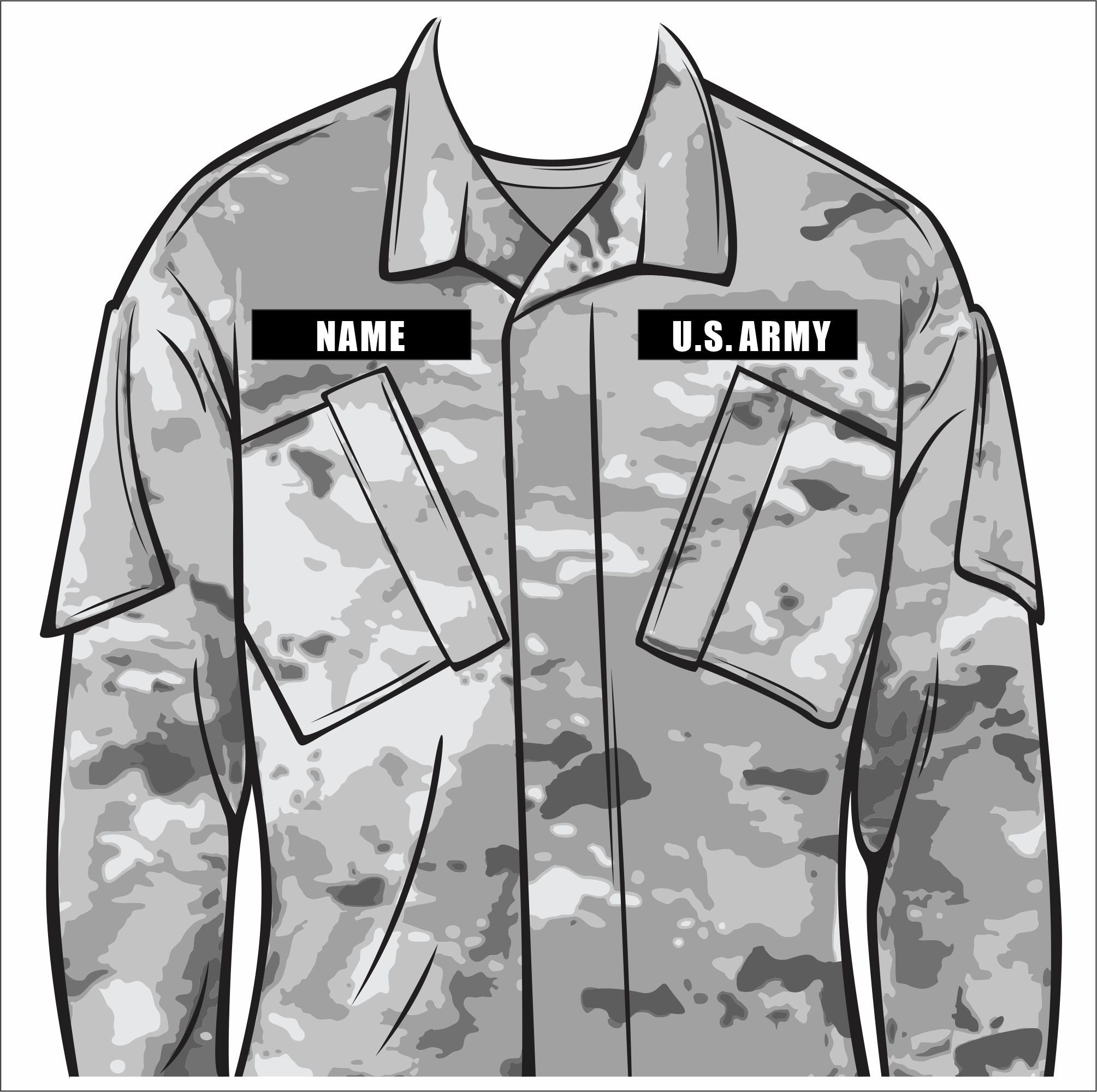 ARMY MALE ACU Soldier, Army Uniform Ocp Combat Male Retirement Pcs Gift ...