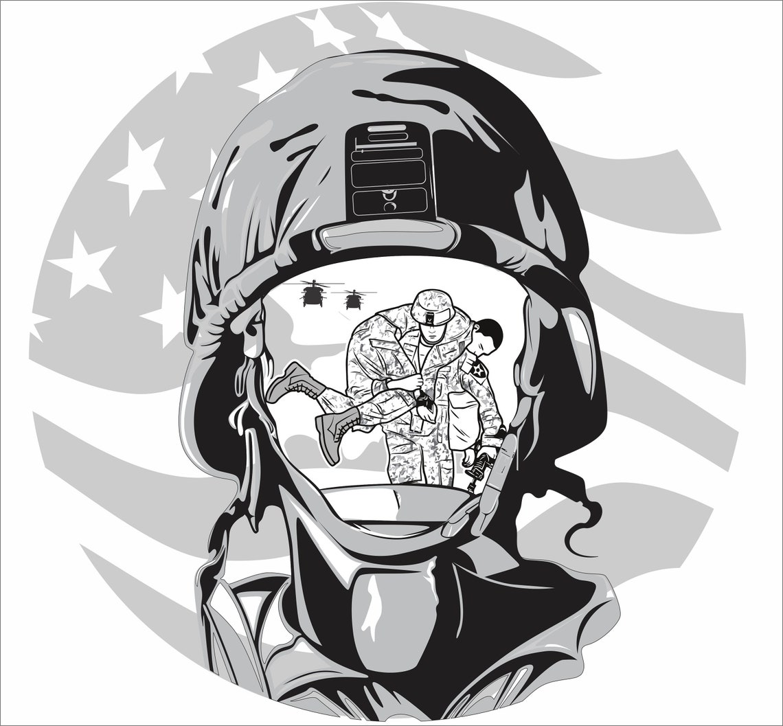 DIGITAL File-soldier-flag-combat Medic-military-army - Etsy