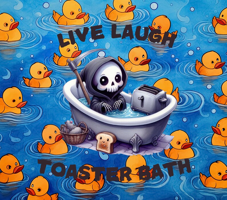 PNG Image Sublimation Tumbler Wrap Rubber Duck Duckie Bath Skeleton ...