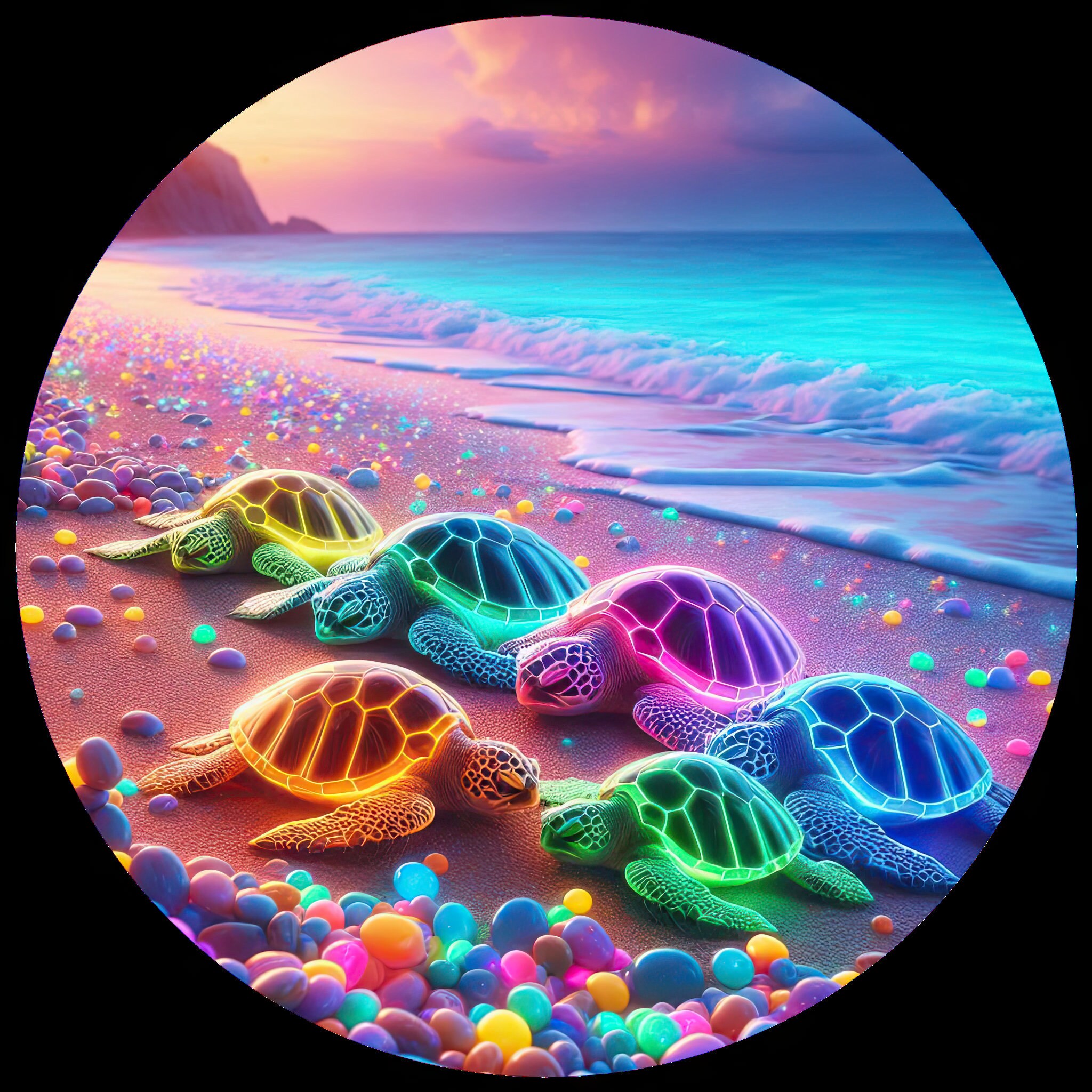 Neon Turtle Png Sublimation Wind Spinner Glow Bundleneon Turtle Png ...