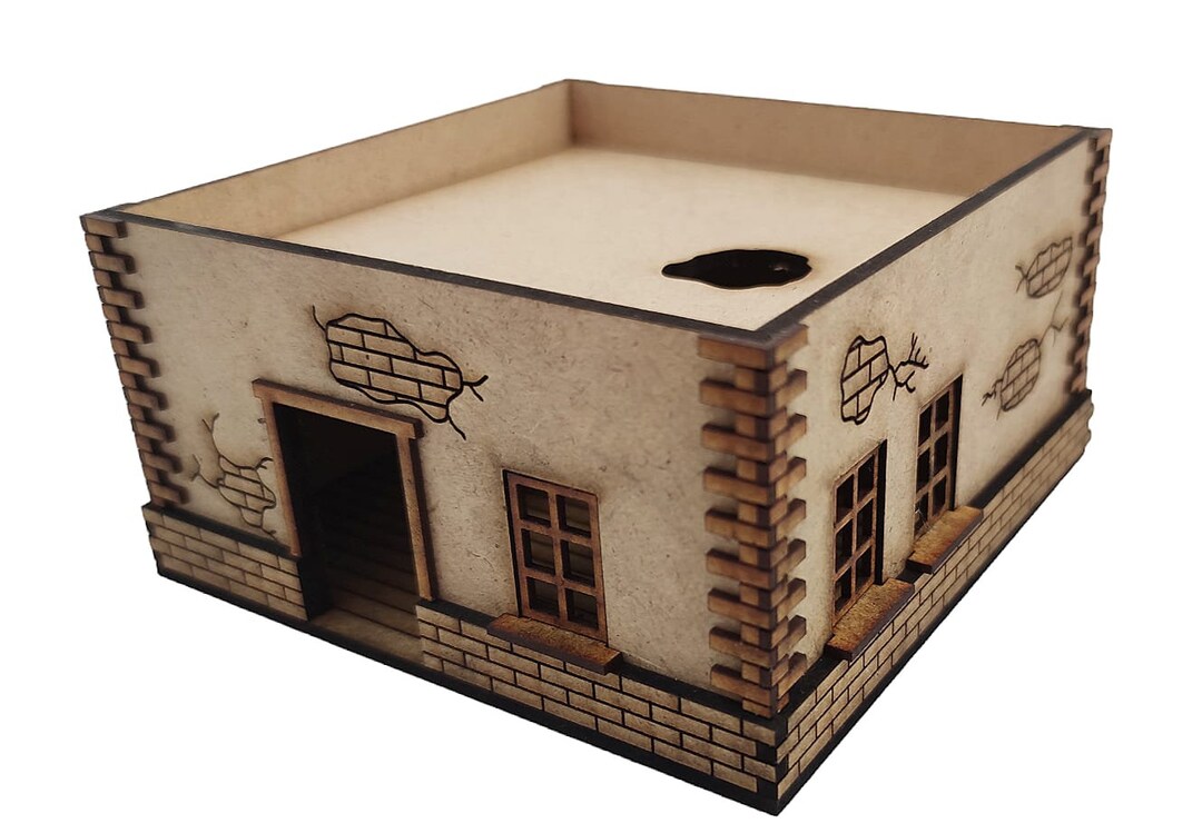 MDF Lasercut Terrain - Post Apo Small House 1(digital File/.cdr,.svg ...