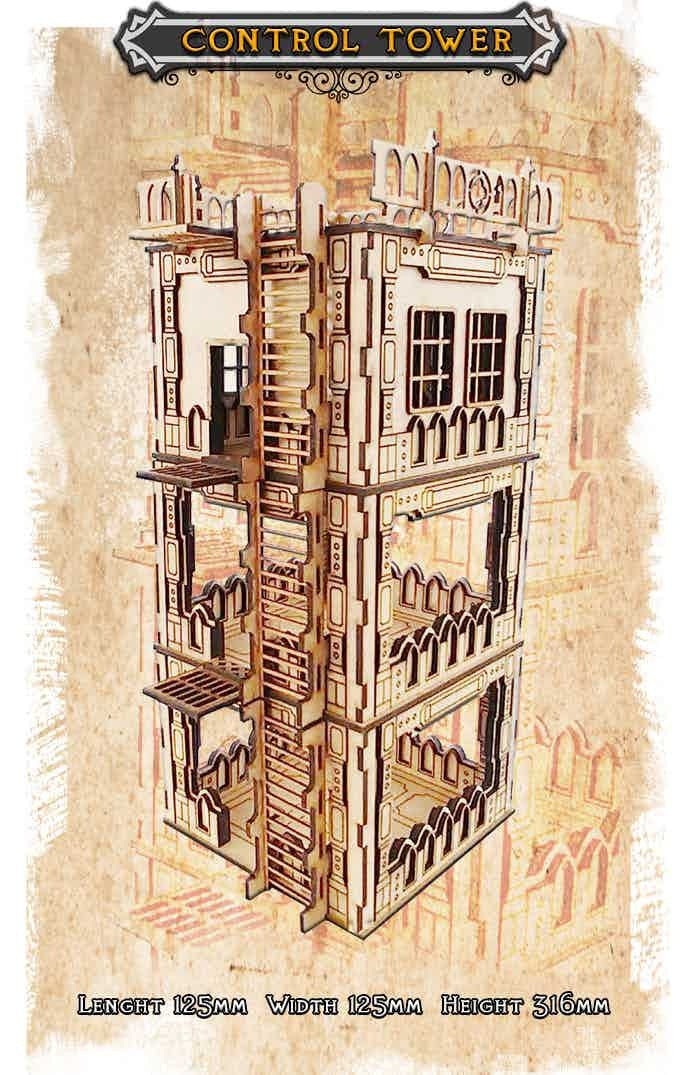 MDF Lasercut Terrain - Modular Industrial Gothic Control Tower(digital ...