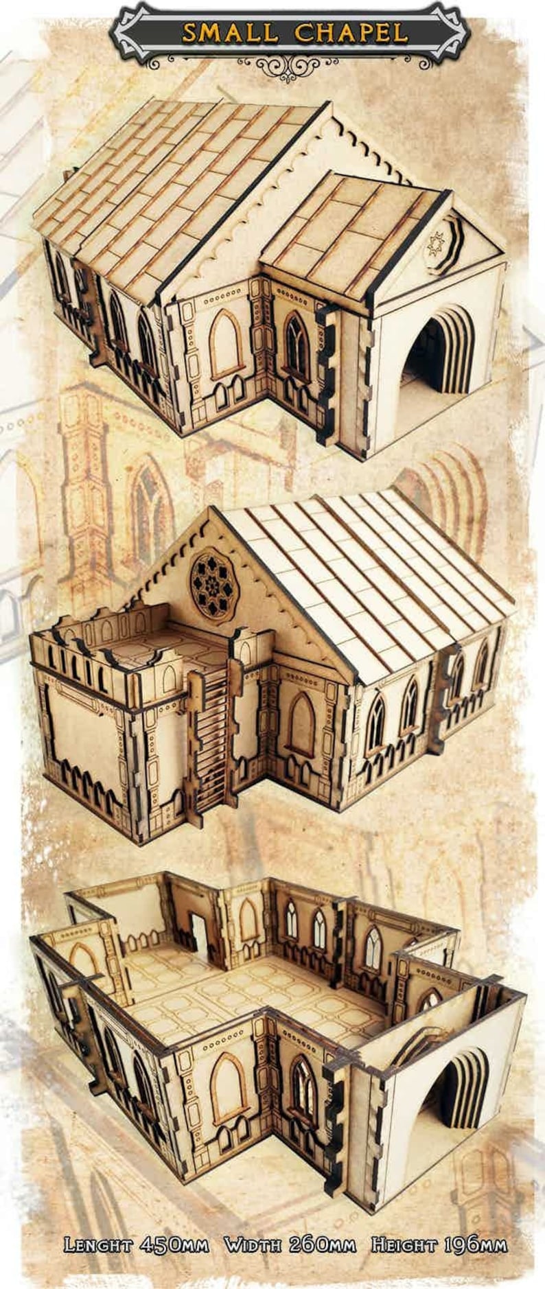 MDF Lasercut Terrain - Modular Industrial Gothic Chapel(digital File ...
