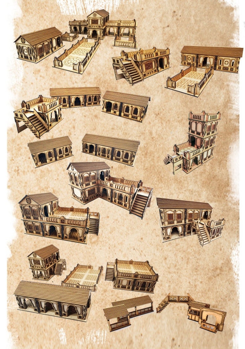 MDF Lasercut Terrain - Oriental Set Bundle (digital File/.cdr,.svg) - Etsy