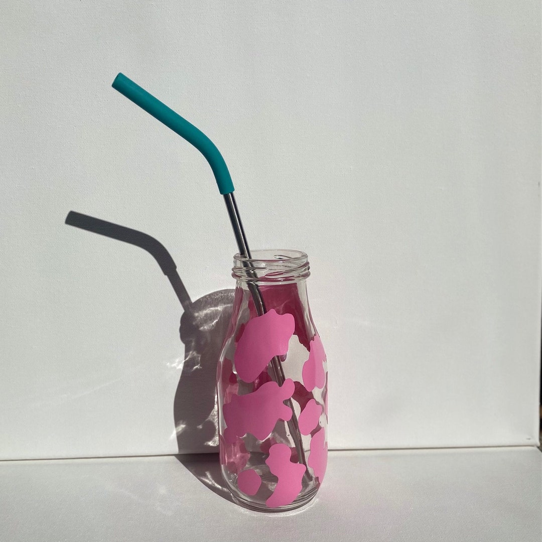 Pink Cow Print Milk Jar - Etsy