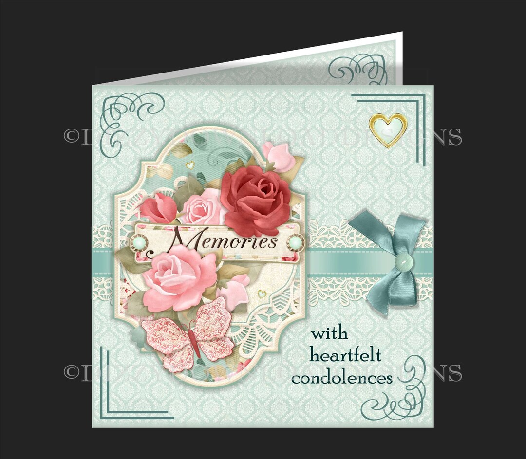 Treasure the Memories Digital Sympathy Bereavement Card Inserts ...