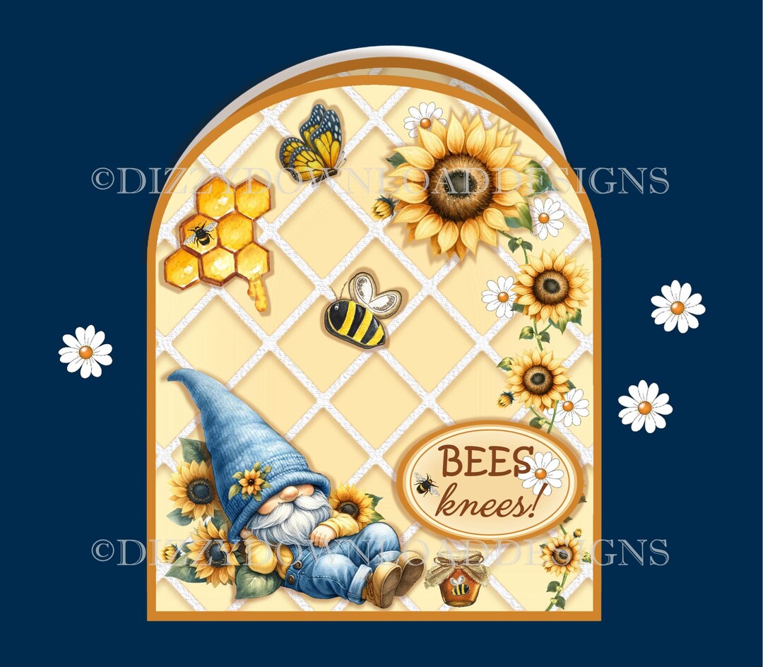Busy Bee Gnomes Printable Card Inserts Decoupage Envy INSTANT DOWNLOAD ...