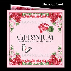 Geraniums Window Box Downloadable Card Kit Decoupage Digital Download ...