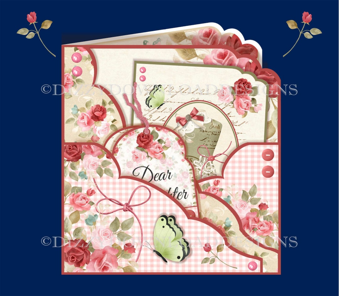 Forever Roses Double Pocket Downloadable Card With Inserts Mini Card ...