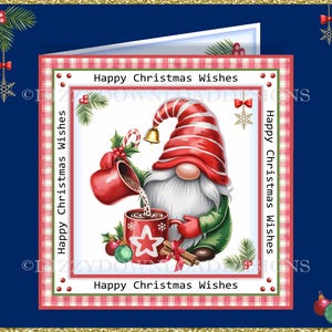 Christmas Gnomes Cocoa Set of 3 Printable Cards With Inserts Layers ...