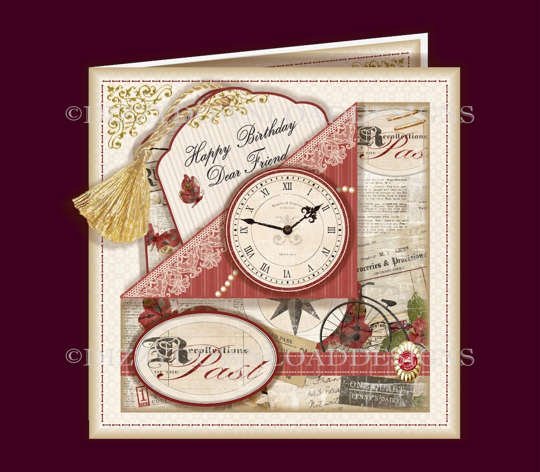 Recollections of the Past Vintage Style Printable Pocket Card Inserts ...