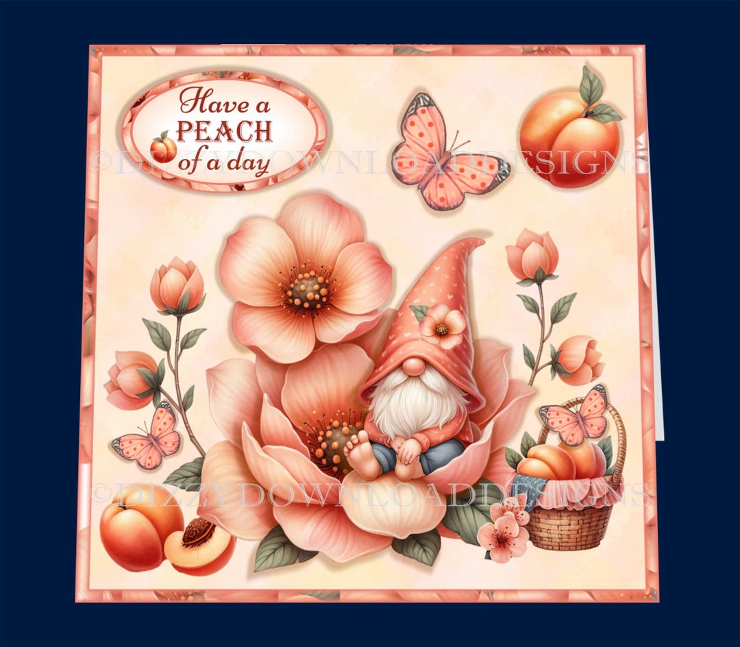 Just Peachy Downloadable Card With Various Inserts Decoupage Envy All ...