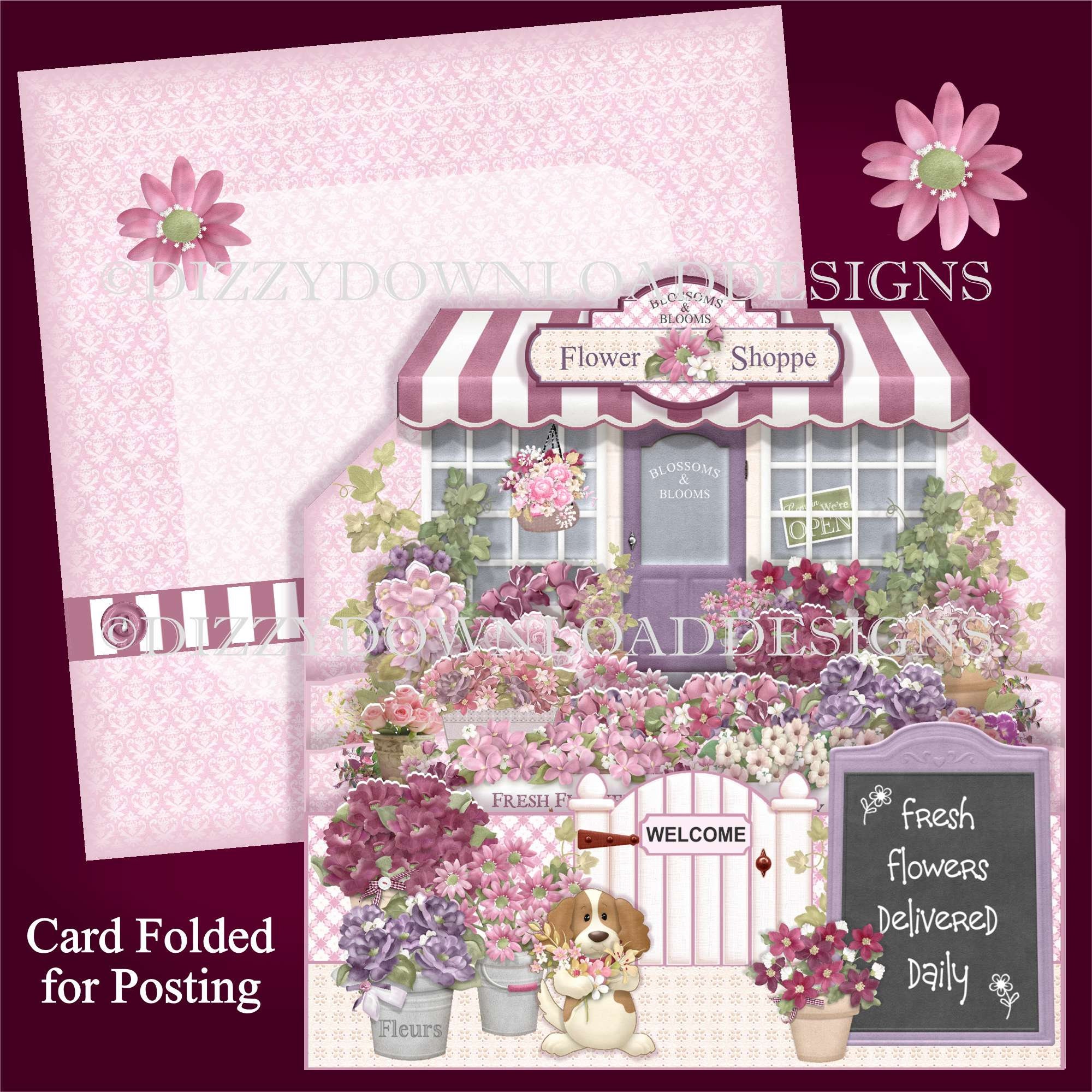 Flower Shoppe Diorama Downloadable Card Kit Decoupage Envelope - Etsy UK