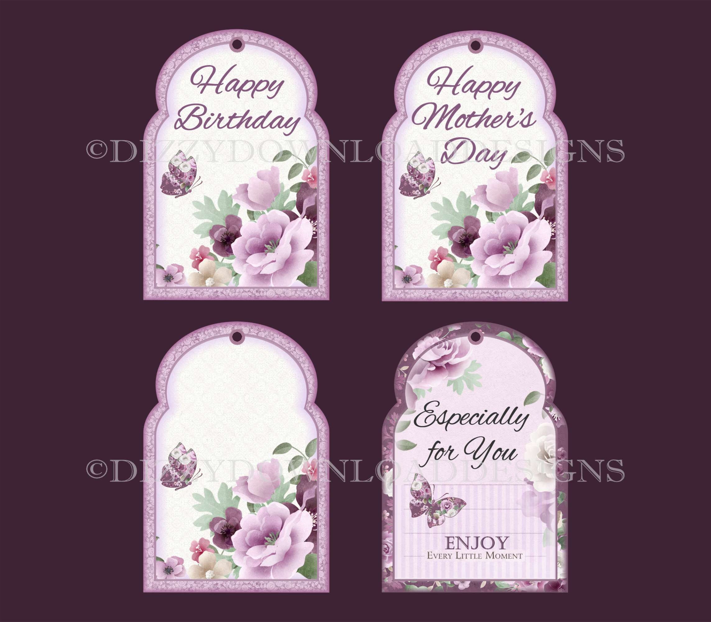 Ornate Double Pocket Printable Card Tags Inserts Decoupage Envy INSTANT ...