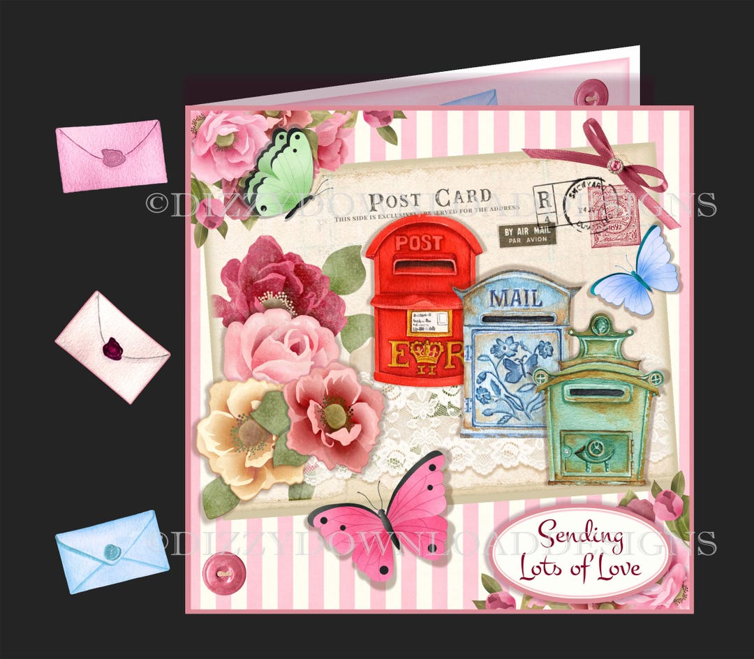 Special Delivery Downloadable Card With Various Inserts Decoupage and ...