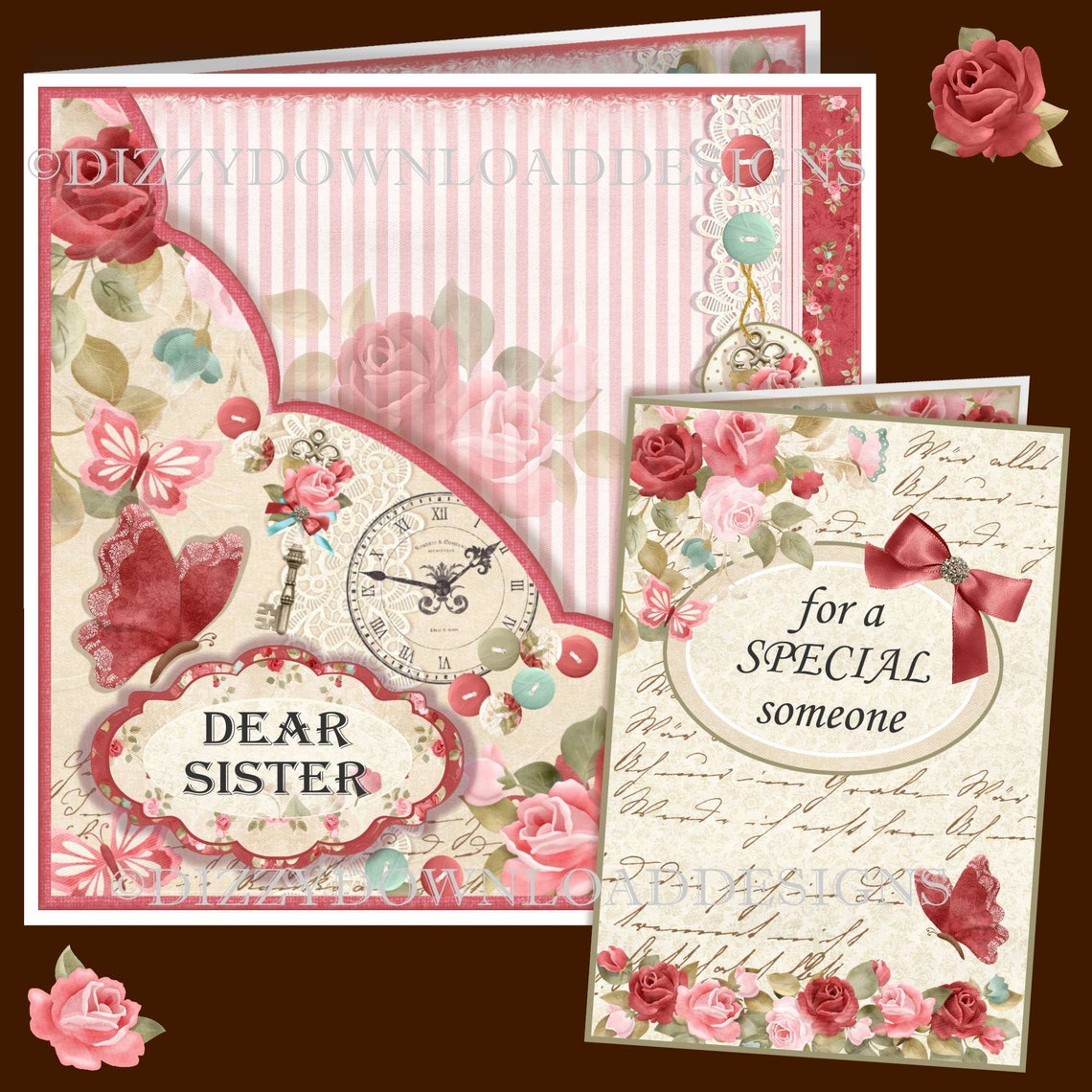 Special Someone Printable Pocket Card Front Inserts Mini Card Decoupage ...