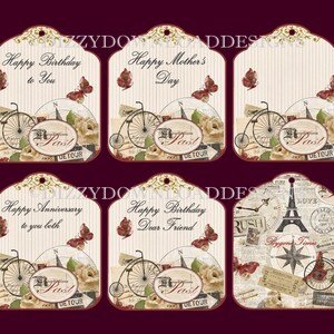 Recollections of the Past Vintage Style Printable Pocket Card Inserts ...