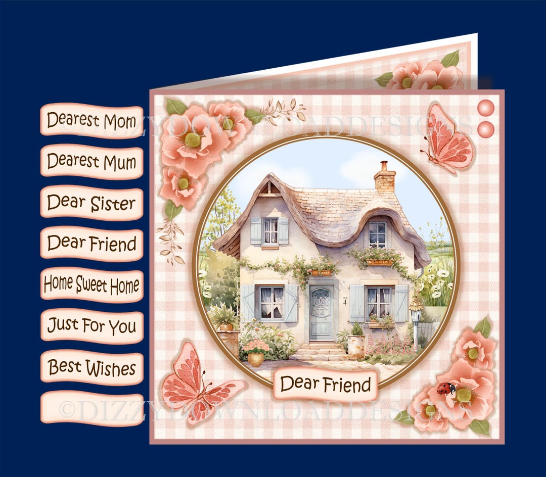 French Cottage Printable Topper Card Inserts Decoupage Envy Tag ...