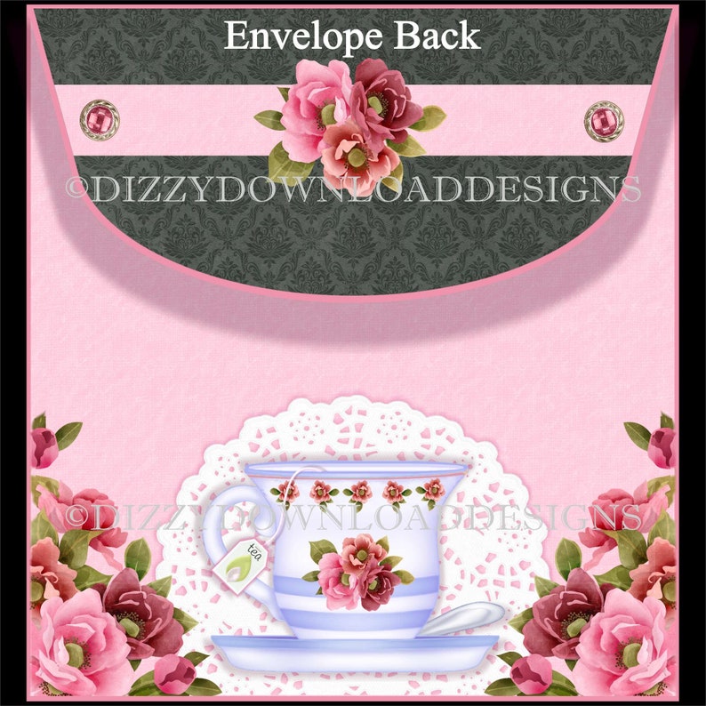 Tea-riffic Teapot Shape Printable Card Various Inserts Decoupage Envy ...
