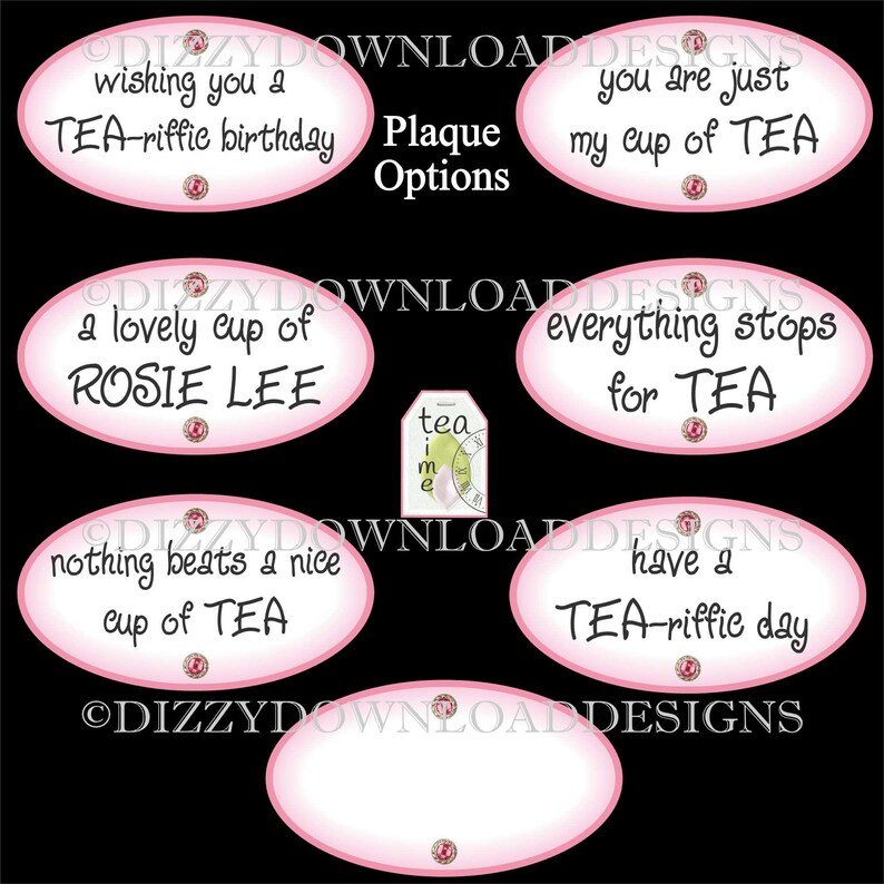 Tea-riffic Teapot Shape Printable Card Various Inserts Decoupage Envy ...