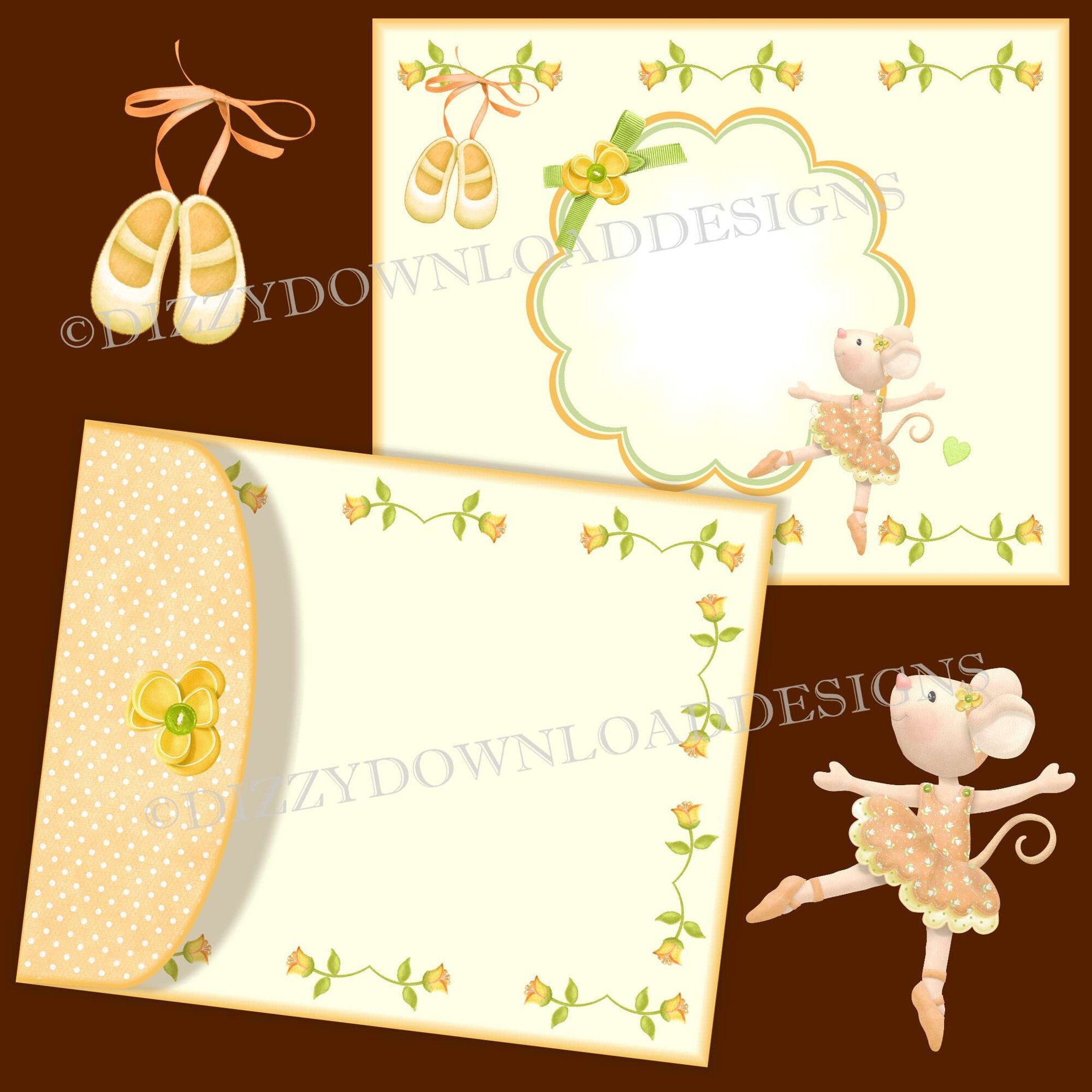 Twinkle Toes Mouse Downloadable Childs Rocker Card Kit - Etsy