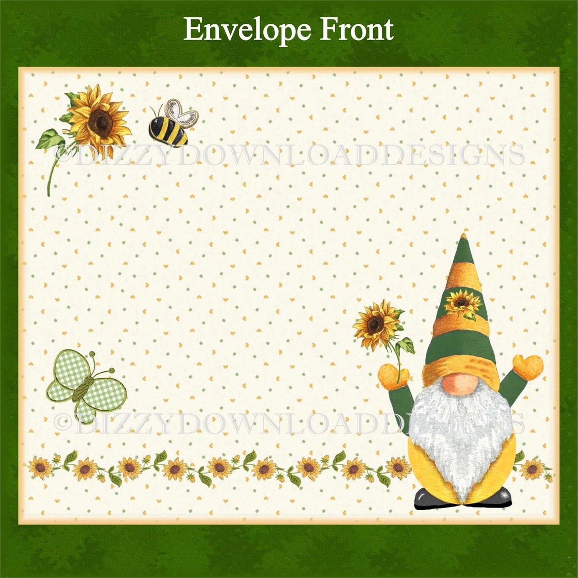 Sunflower Garden Gnome Downloadable Card Kit Decoupage - Etsy