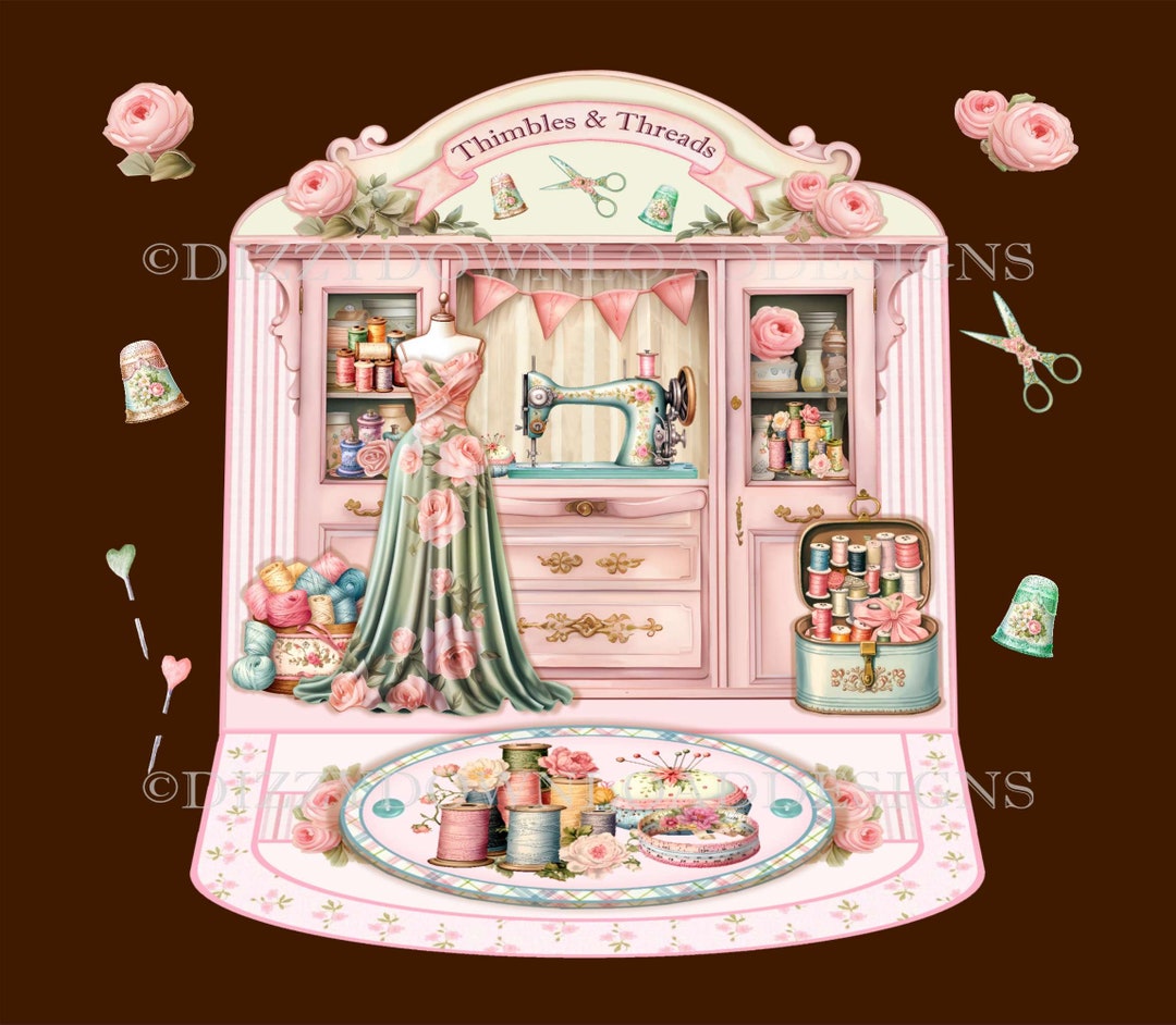 Thimbles & Threads Printable Easel Card Inserts Decoupage Envy INSTANT ...