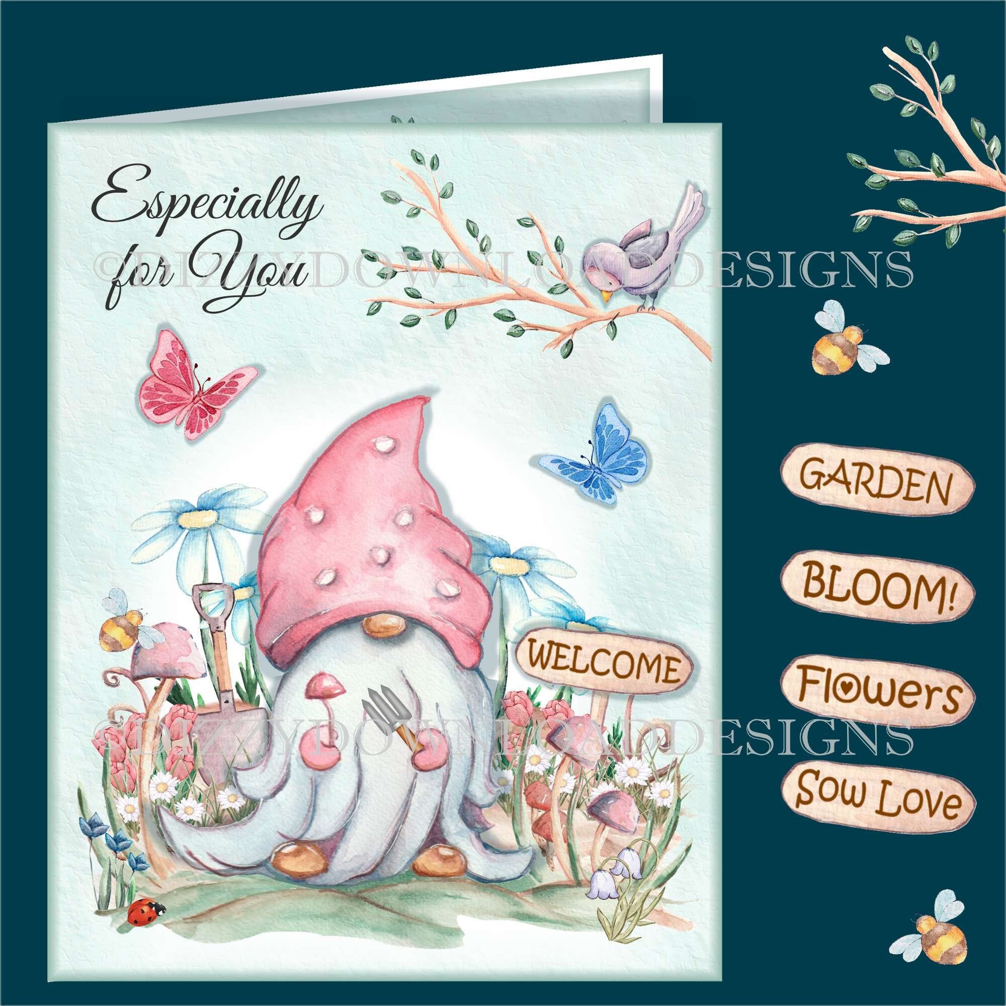 A Gnomes Garden Downloadable Card Kit Digital Download INSTANT DOWNLOAD ...