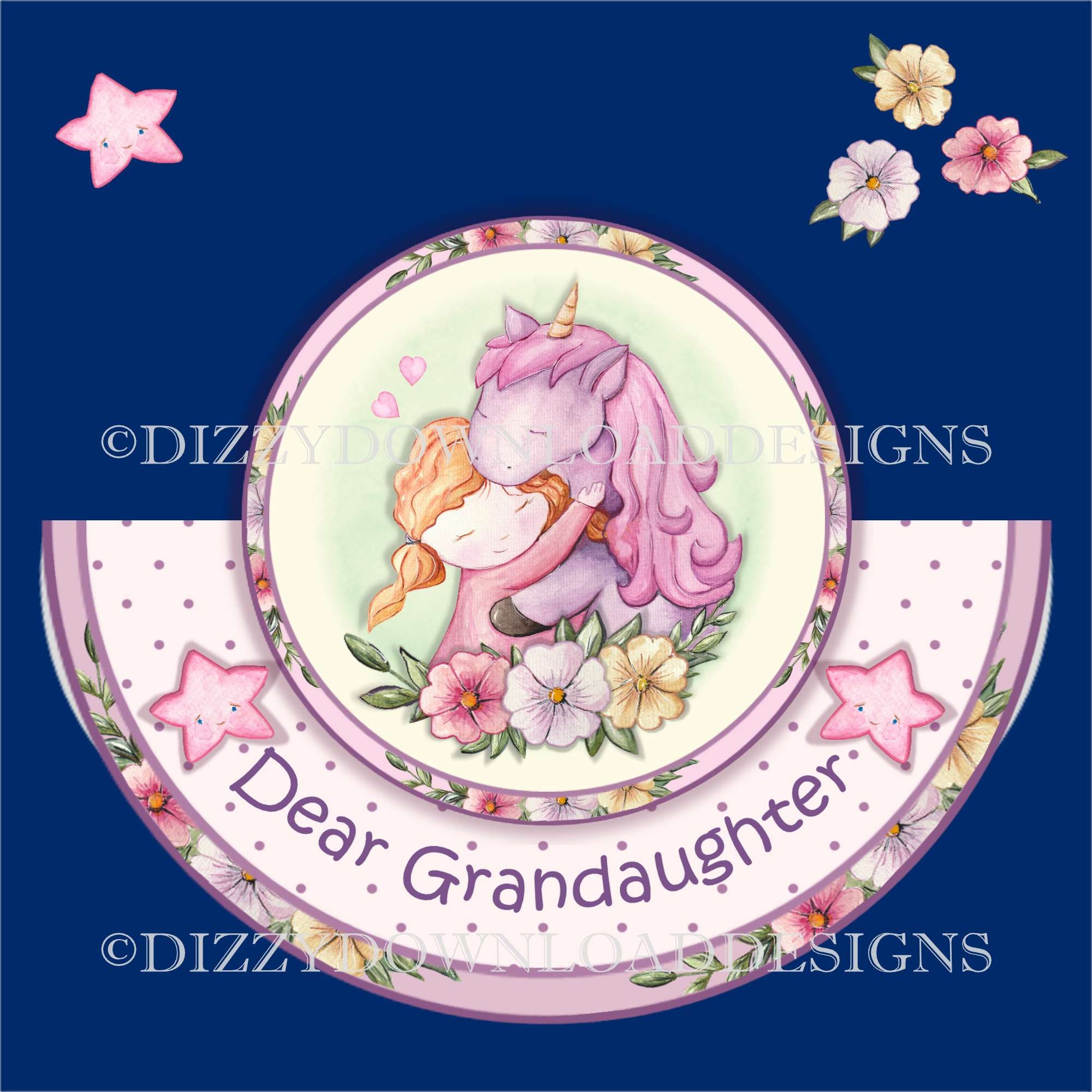 Hugging A Unicorn Rocker Card Downloadable Card Kit Digital - Etsy