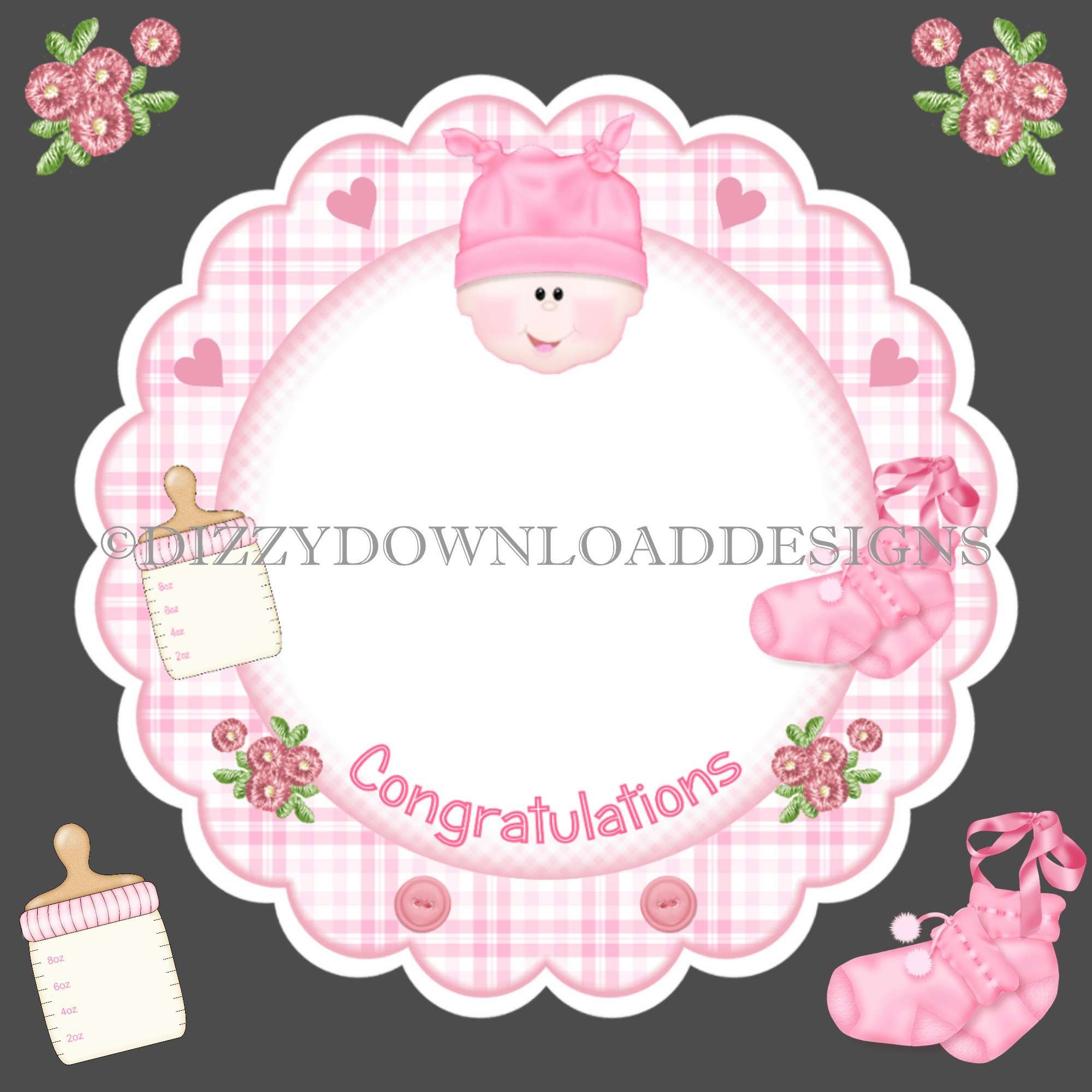 Rock a Bye Baby Girl OTT New Born Baby Girl Downloadable Card - Etsy