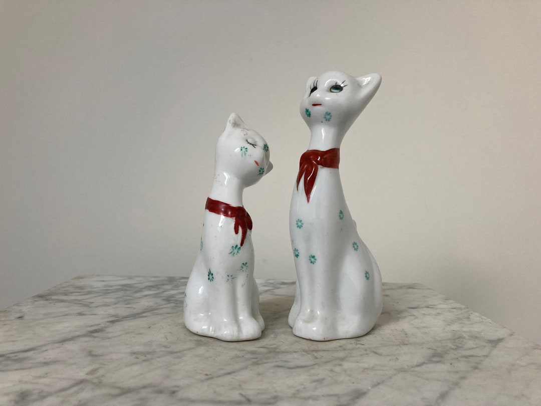 Vintage Ceramic Cat Figurines - Etsy