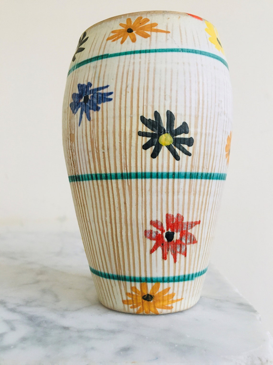 Mid Century Modernist Signed Italian Hand Painted Sgraffito | Etsy