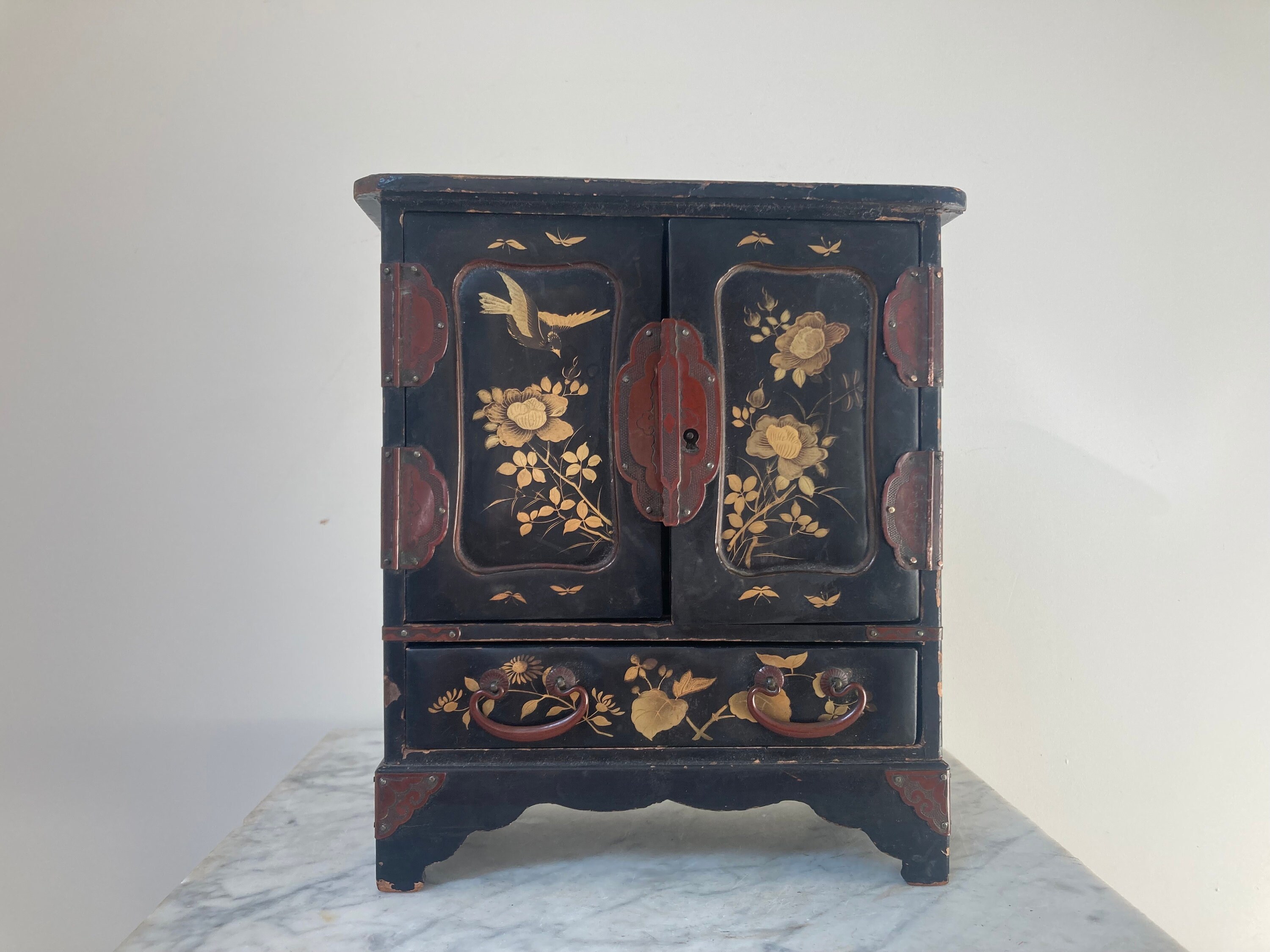 Antique Japanese Lacquer Jewellery Box Drawers - Etsy