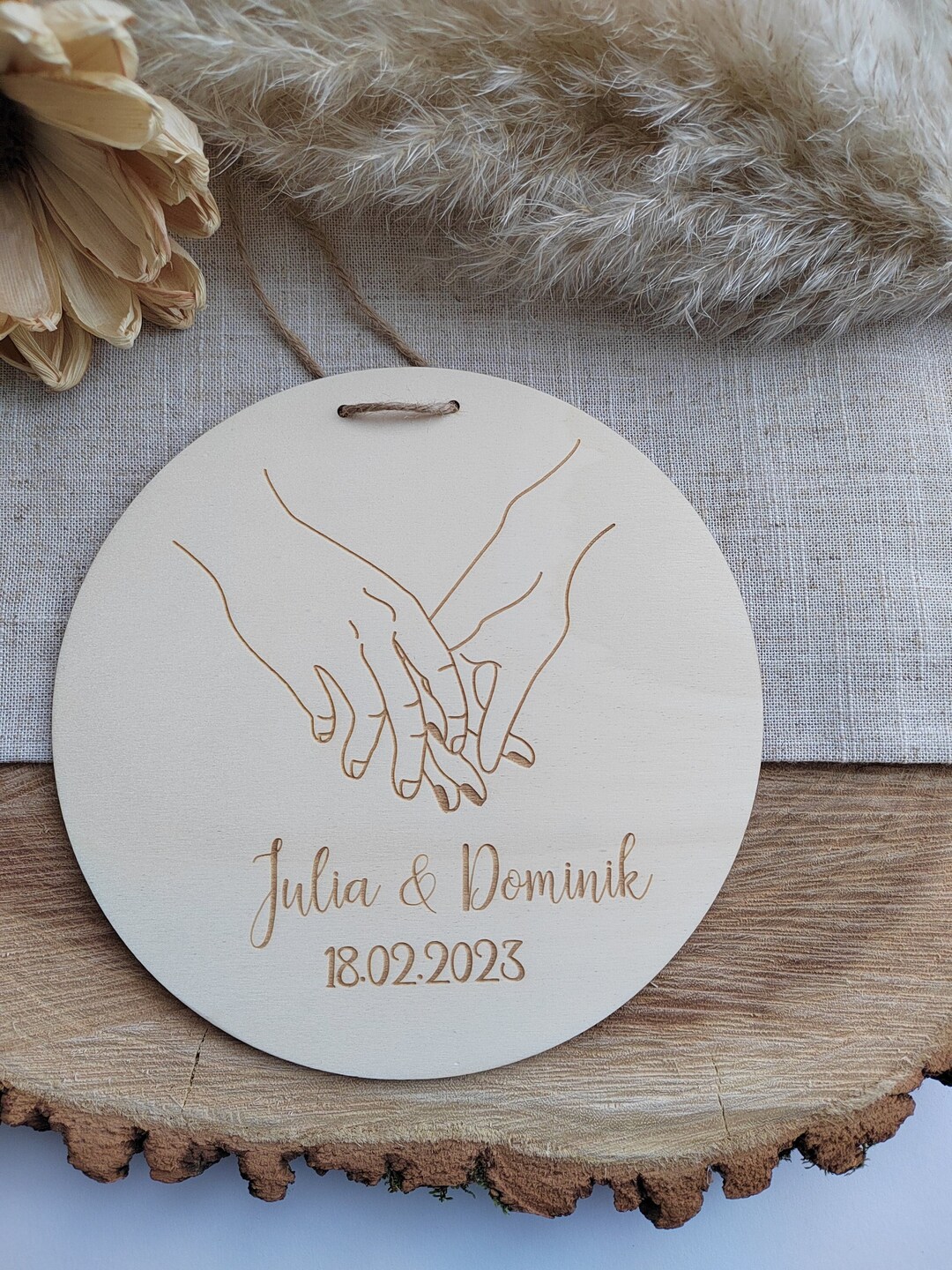 Wooden Sign Hand in Hand Personalized Wedding Gift - Etsy