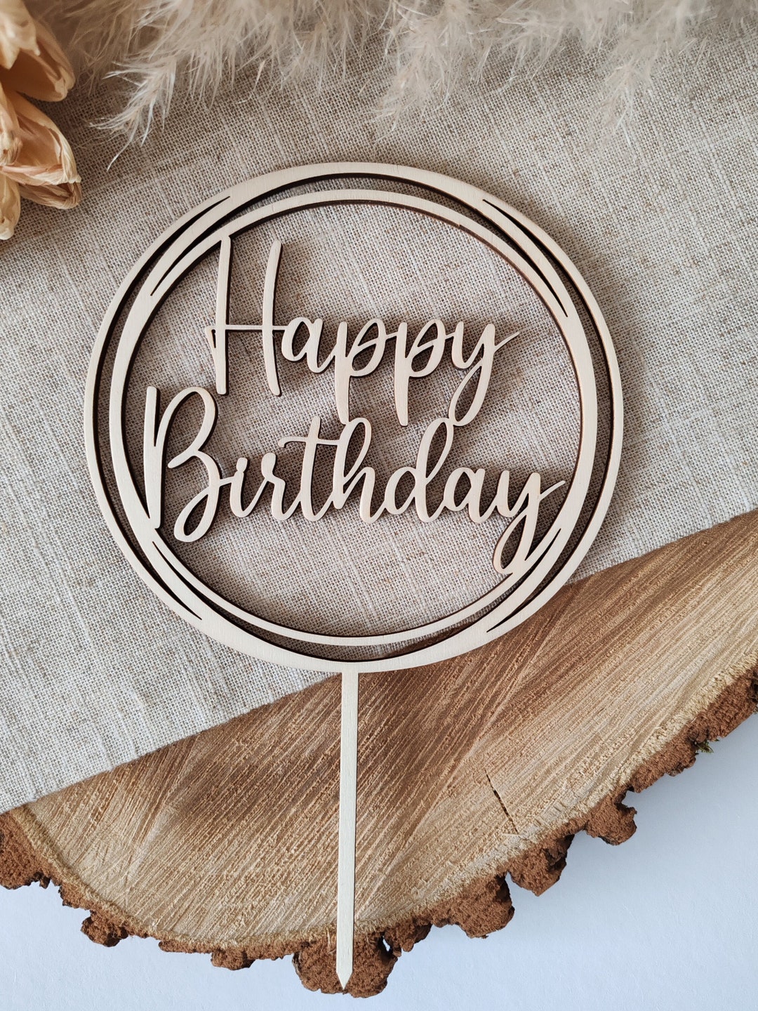 Cake Topper Wreath Happy Birthday - Etsy