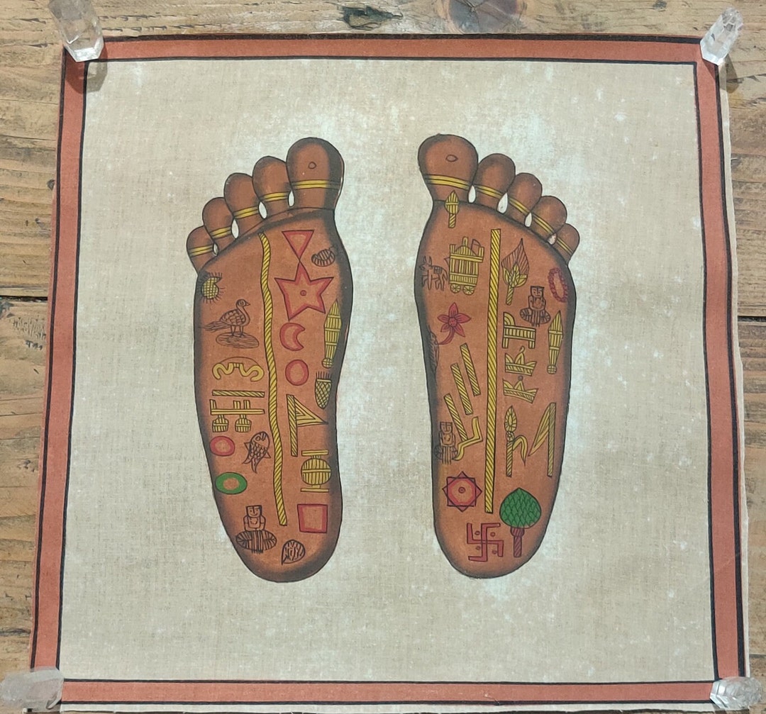 Hindu Religious Vishnu-pada footprints of Vishnu Worship Auspicious ...