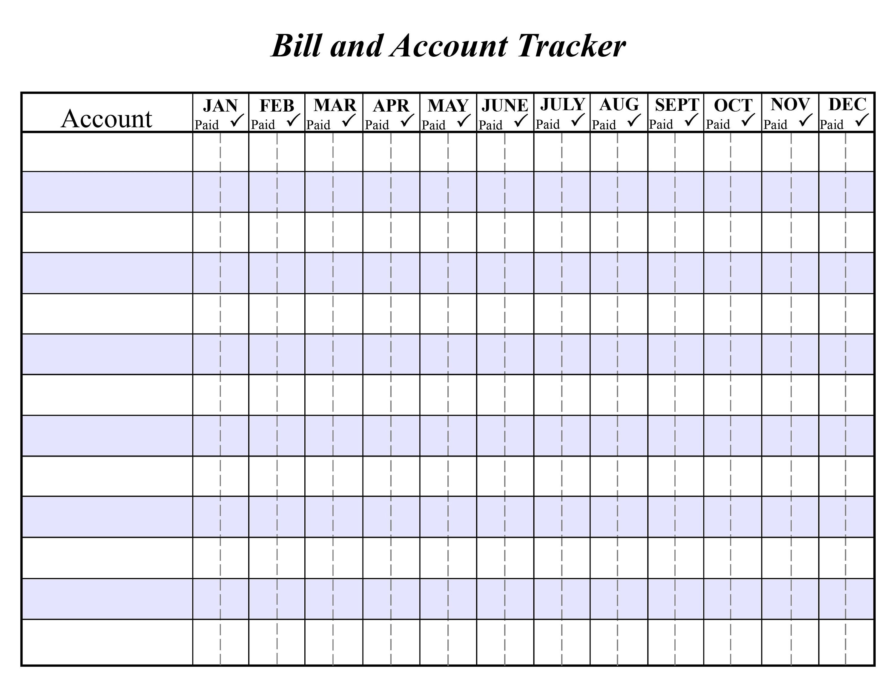 Account and Bill Tracker - Etsy