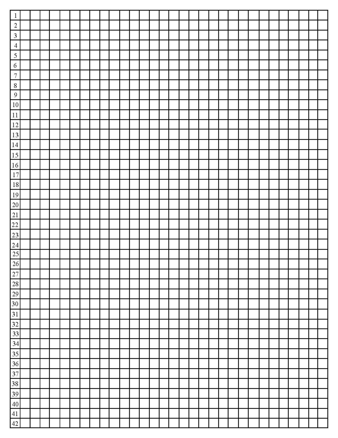 Quarter-inch Graph Paper With Line Numbers - Etsy