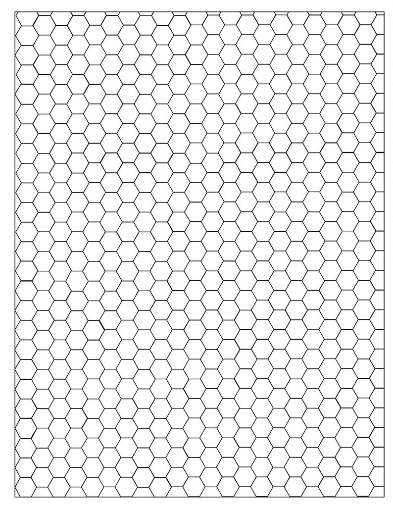 Half-inch Hex Graph Paper - Etsy
