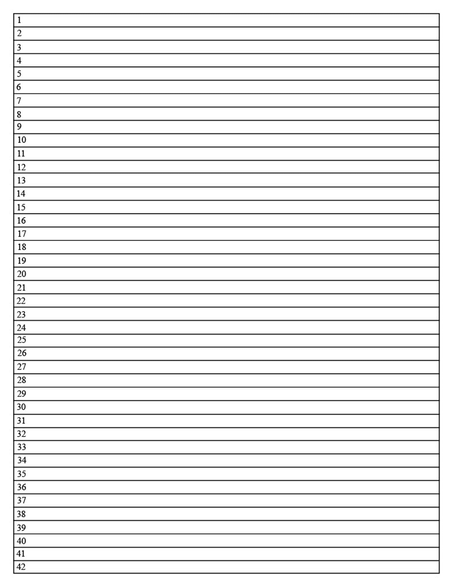 Quarter-inch Lined Notebook Paper With Line Numbers - Etsy