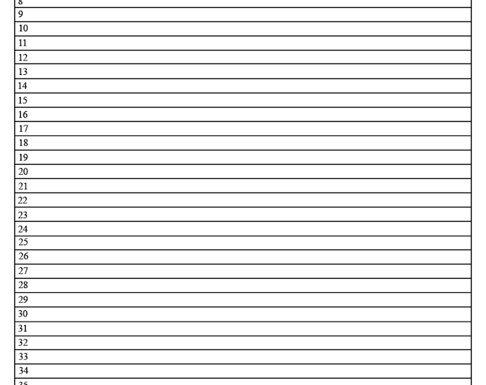 Printable 1 to 400 Number Chart ⦁ A4, A5, Half-letter, Letter Sizes ⦁ Minimalist Printable ...