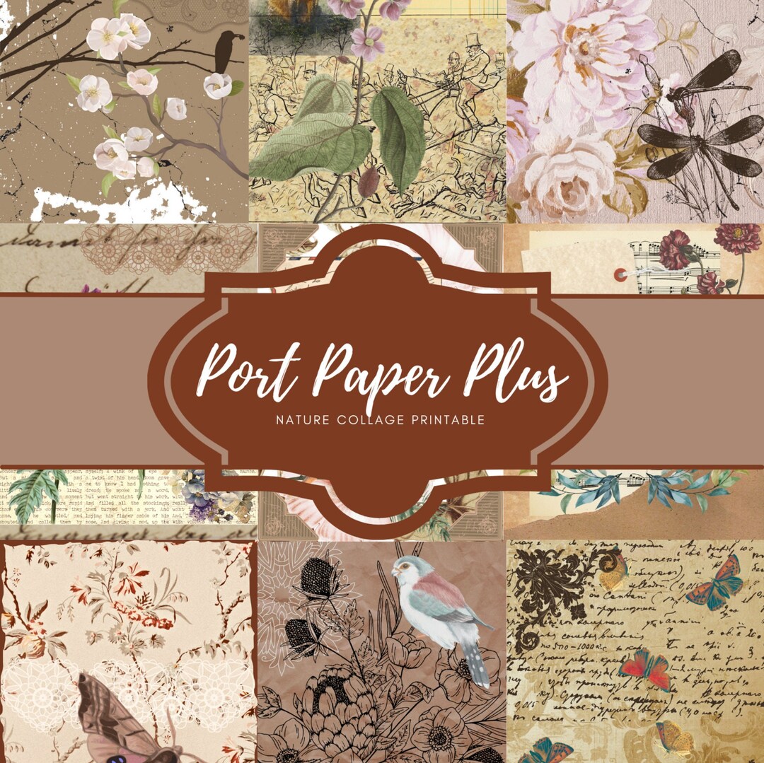 Nature Collage Digital Printable Paper Ephemera - Etsy