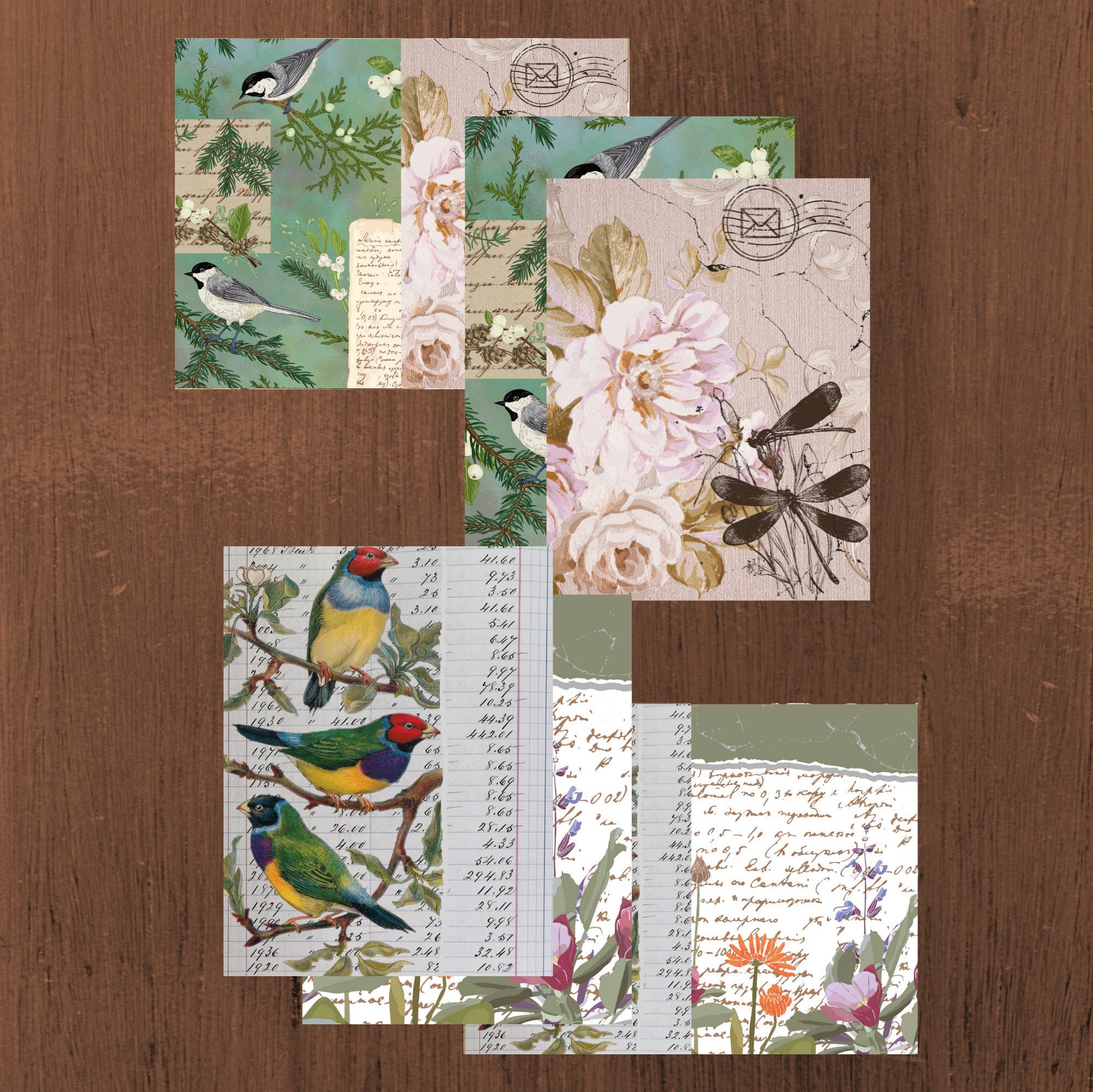 Nature Collage Digital Printable Paper Ephemera - Etsy