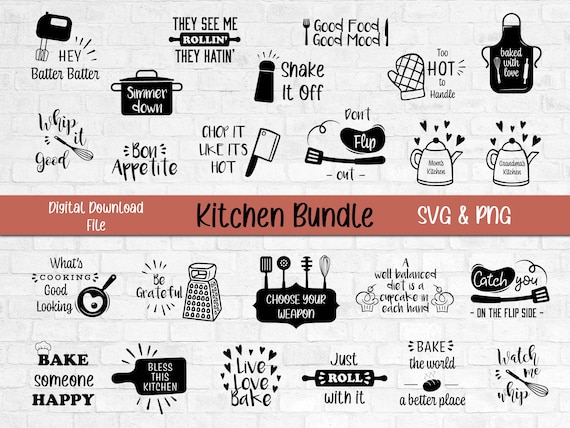 Kitchen Quotes Bundle SVG Kitchen PNG Kitchen Quotes Cut | Etsy