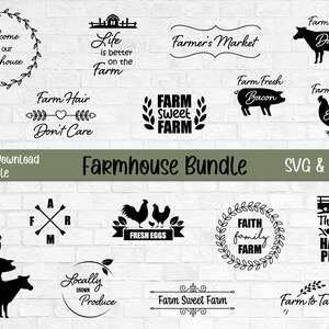 Farmhouse Bundle SVG, Farm PNG, Farm House Files for Cricut, Silhouette ...