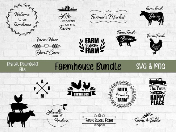 Farmhouse Bundle SVG Farm PNG Farm House Files for Cricut - Etsy
