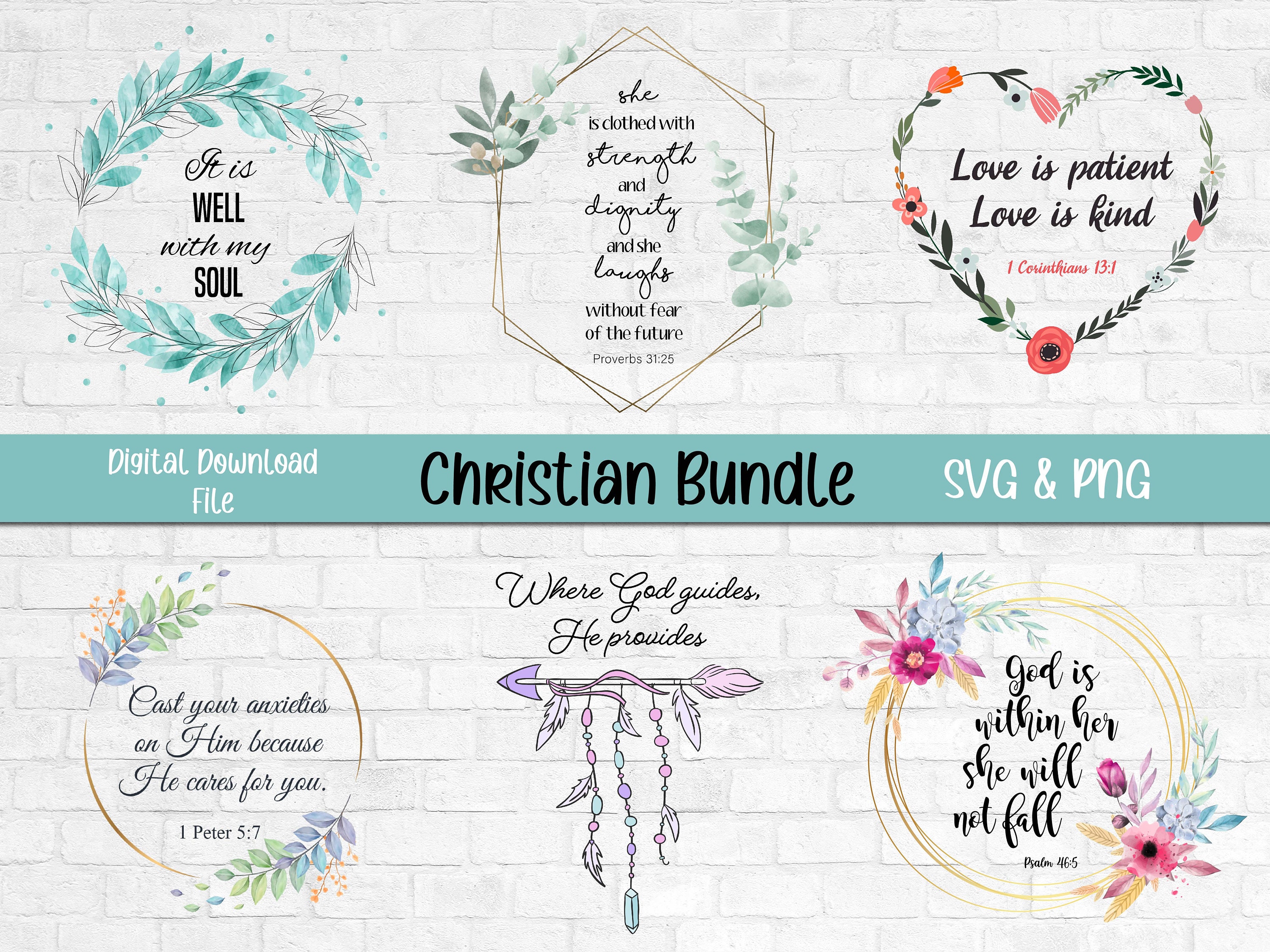 Christian Bundle PNG, Bible Verse PNG, Christian Quotes PNG Bundle ...