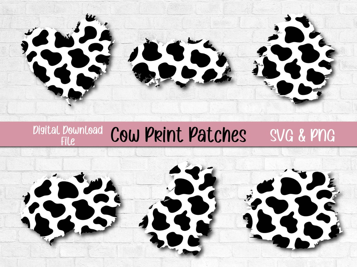 Cow Print Patch Bundle, Cow Print PNG, Cow Print Sublimation, Cow Print ...