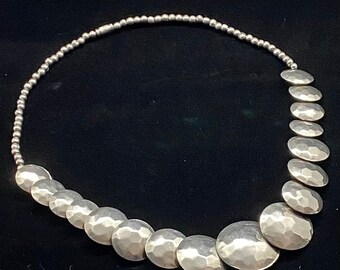 Silver Disk Necklace - Etsy